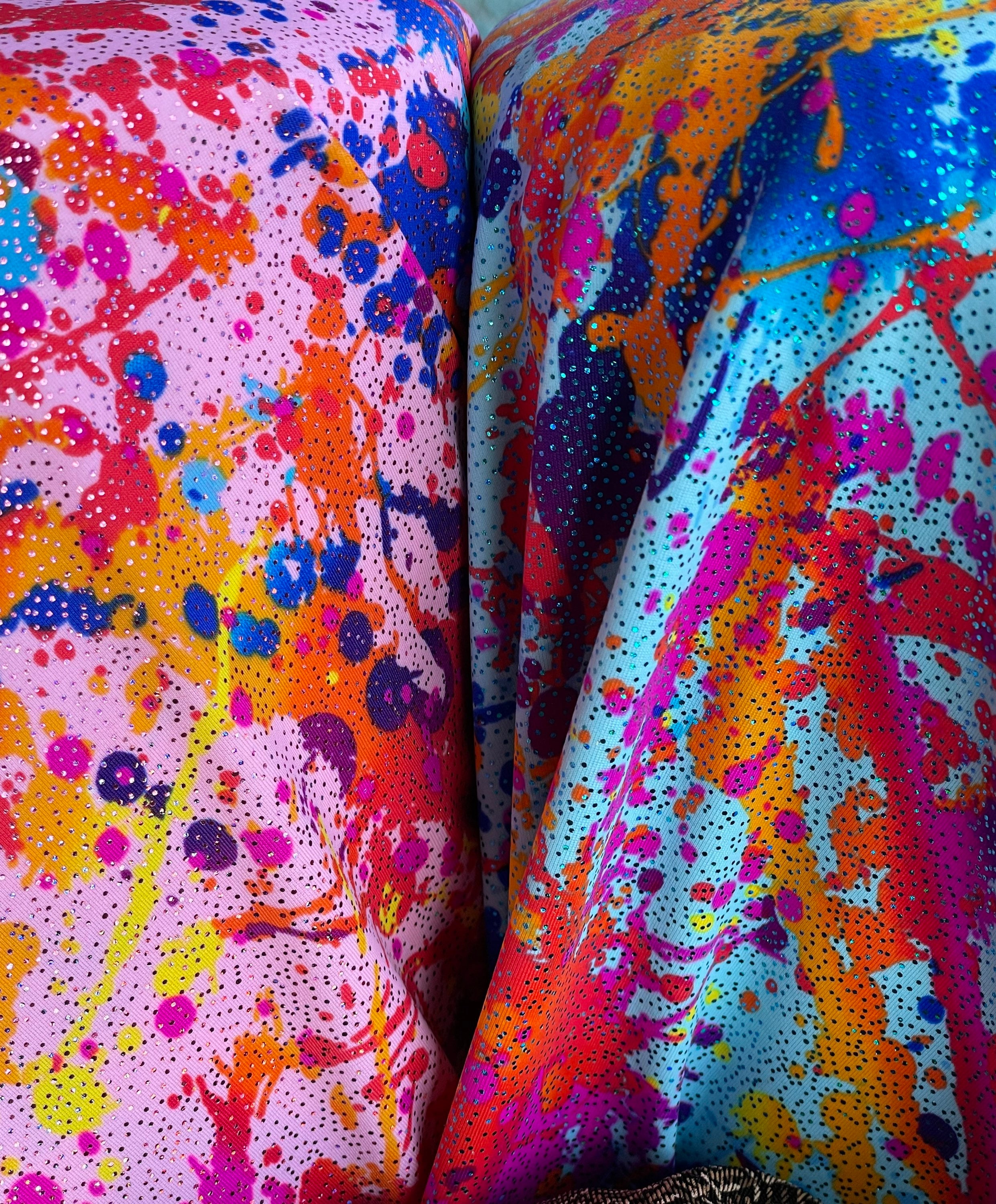 New Splatter Paint With Metallic Glitter Multicolor Splatter - Etsy