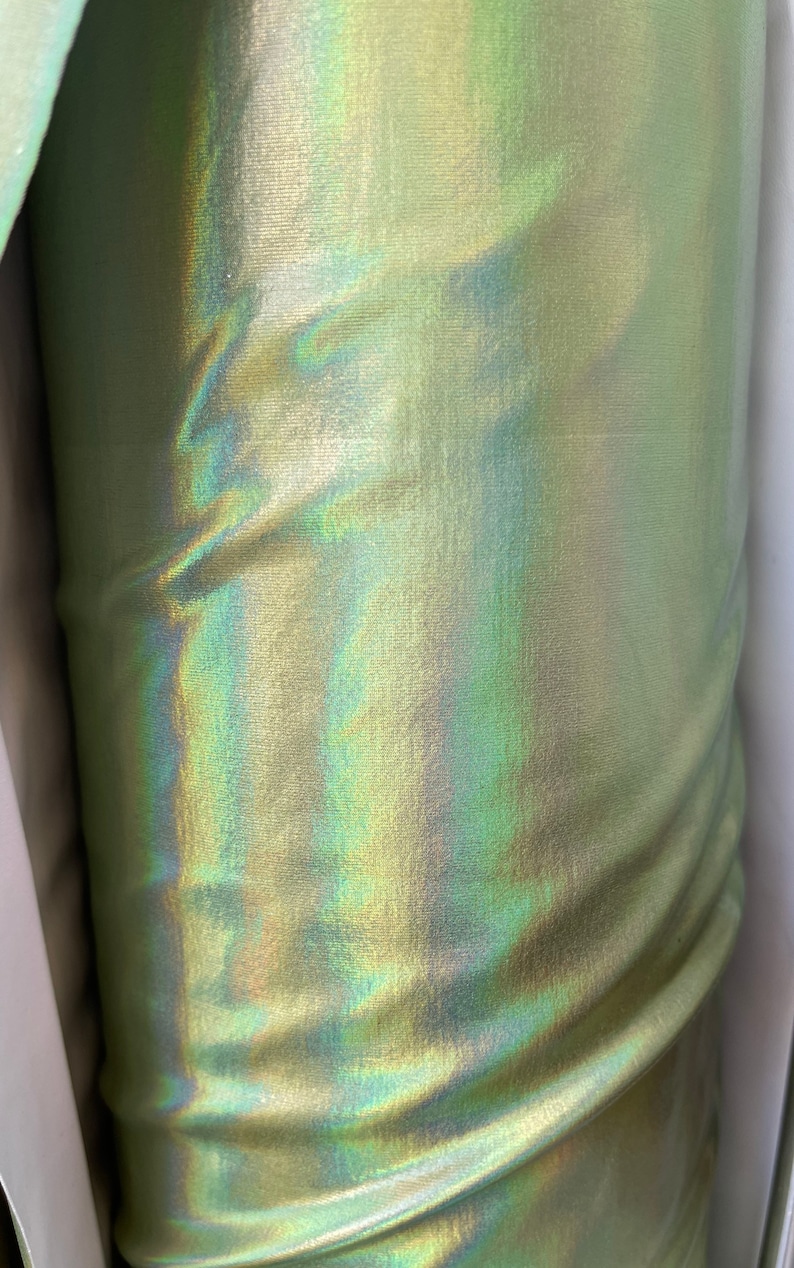 NEW Green Iridescent Foil on Spandex Fabric Sold by Yard [shinny Fabric ...