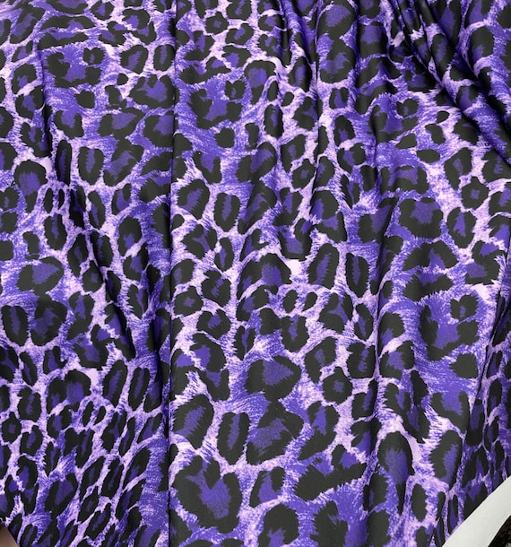 Purple Leopard Print Tie Dye Purple Spandex Fabric 4 Way - Etsy