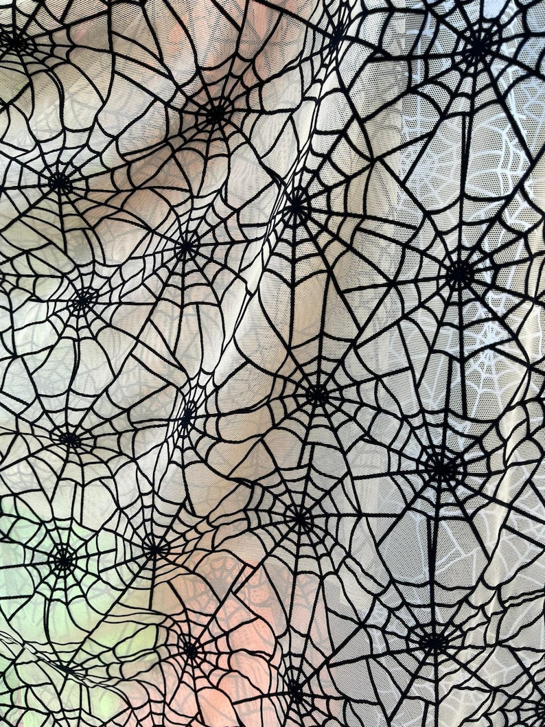 Power Mesh Lining Black Spider Web Mesh Fabric Sold by the Yard- Nylon ...