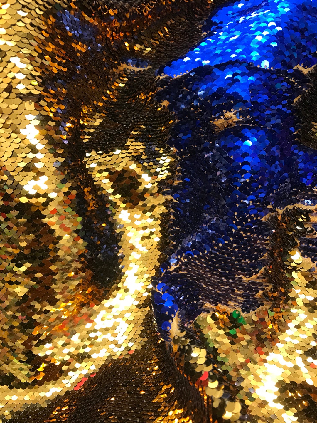 Shiny Royal Blue/deep Gold Newtwo Tone Flip up Sequins/reversible ...