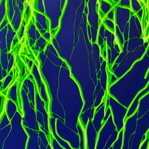 Neon Thunder/lightning Print on Nylon Spandex Fabric 4 Way Stretch Base ...