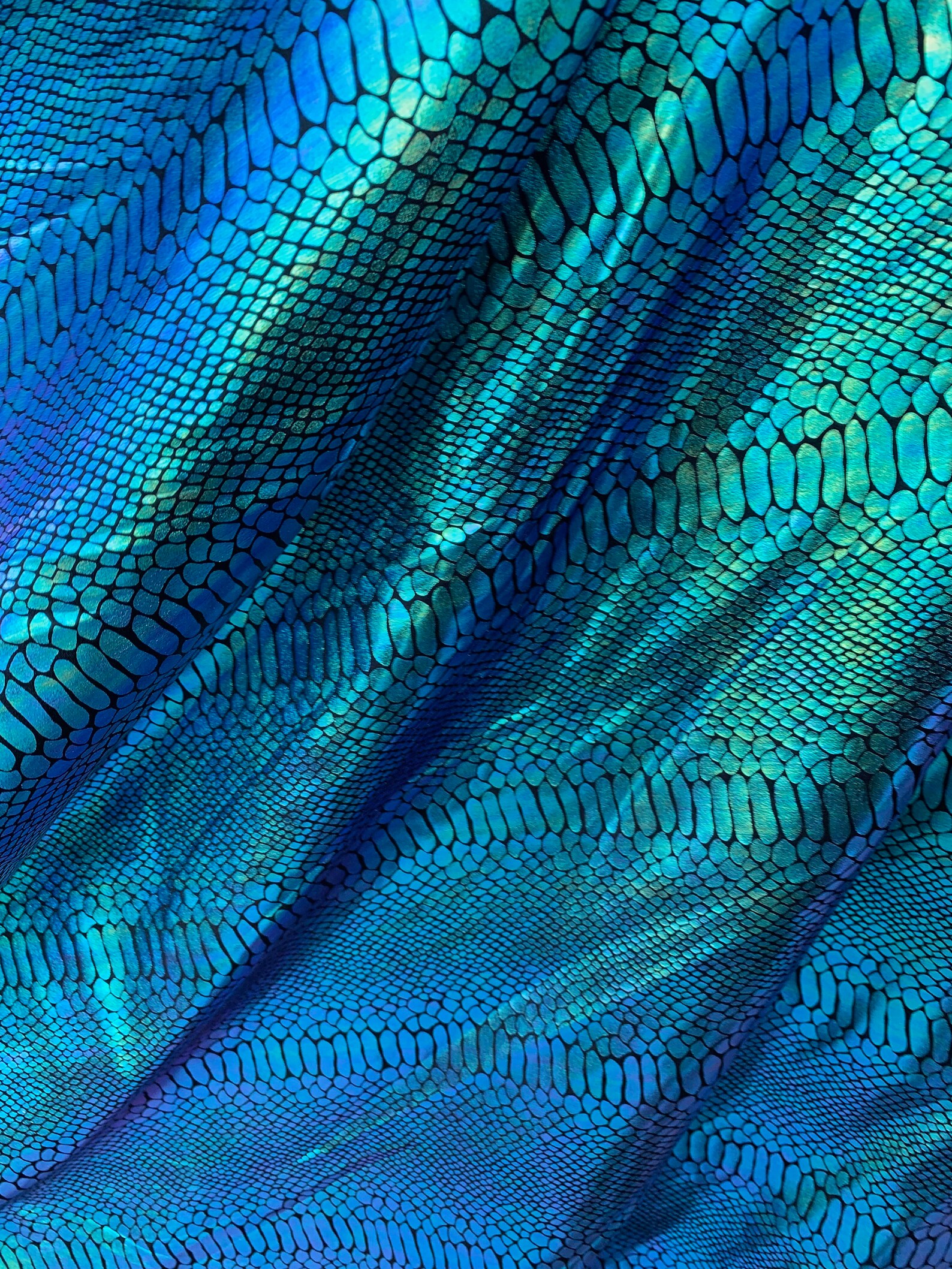 NEW Snake Print Green/purple/turquoise Iridescent Tones on - Etsy