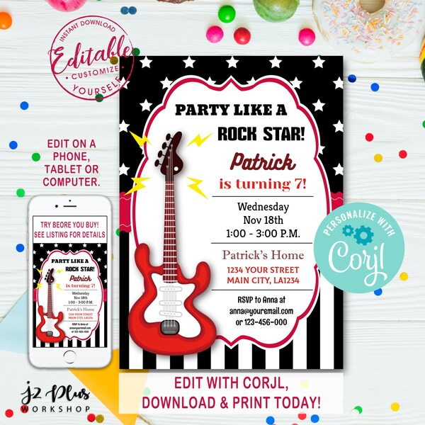Rock Star Birthday - Etsy