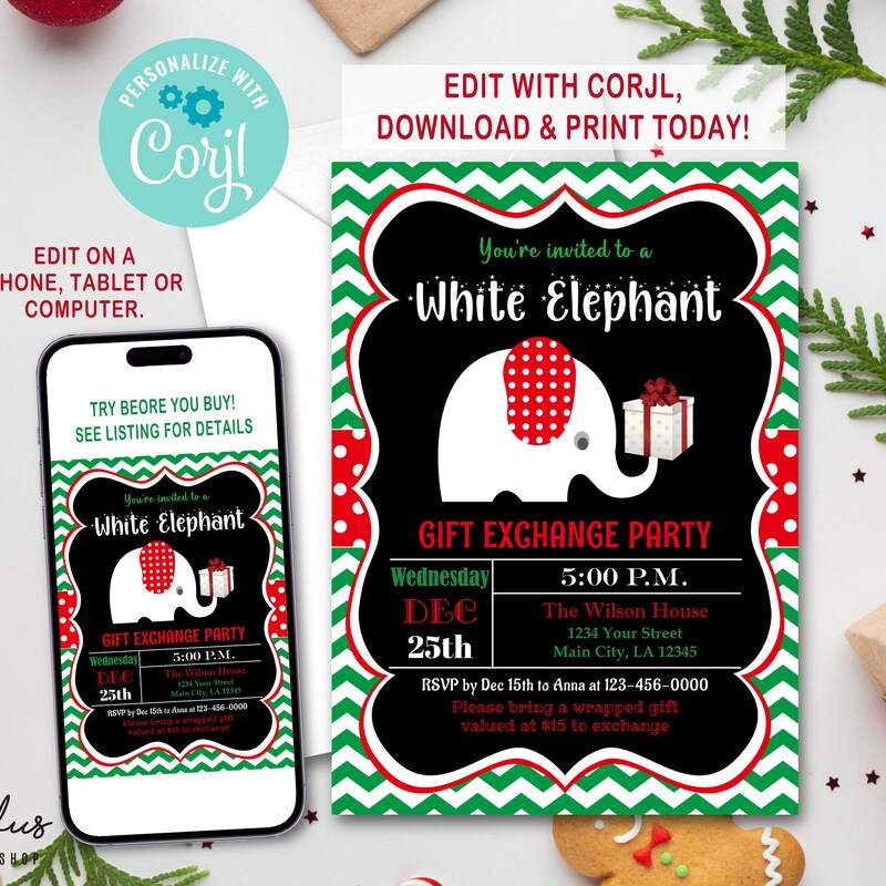 Elephant Invitation - Etsy
