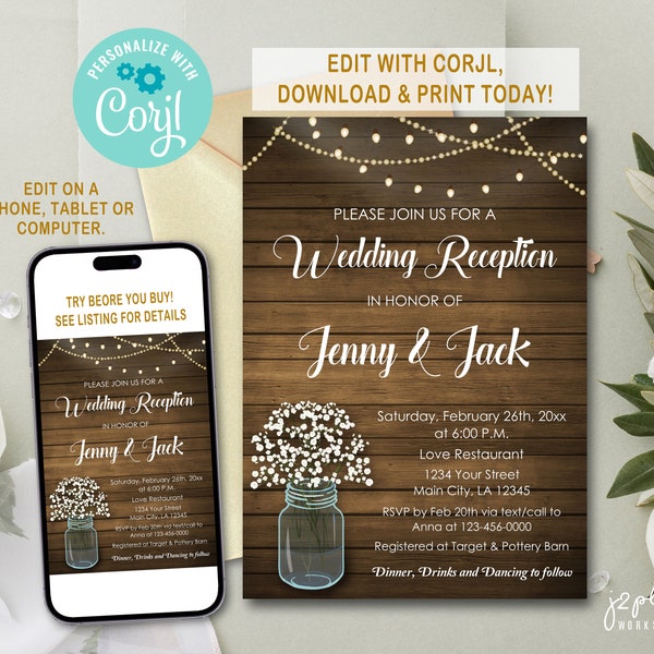 Rustic Invitation - Etsy