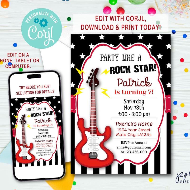 Rock Star Birthday - Etsy