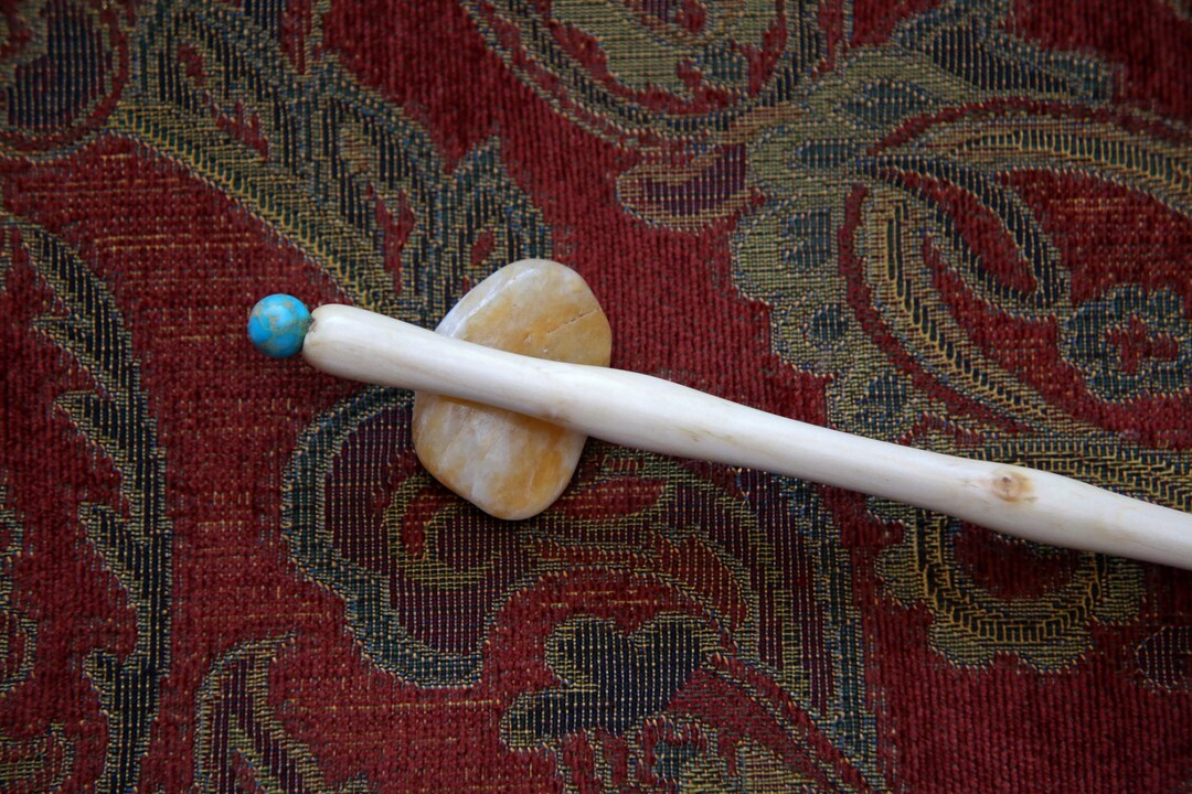 Wood Wand: Pear Natural Aqua Earth Stone - Etsy