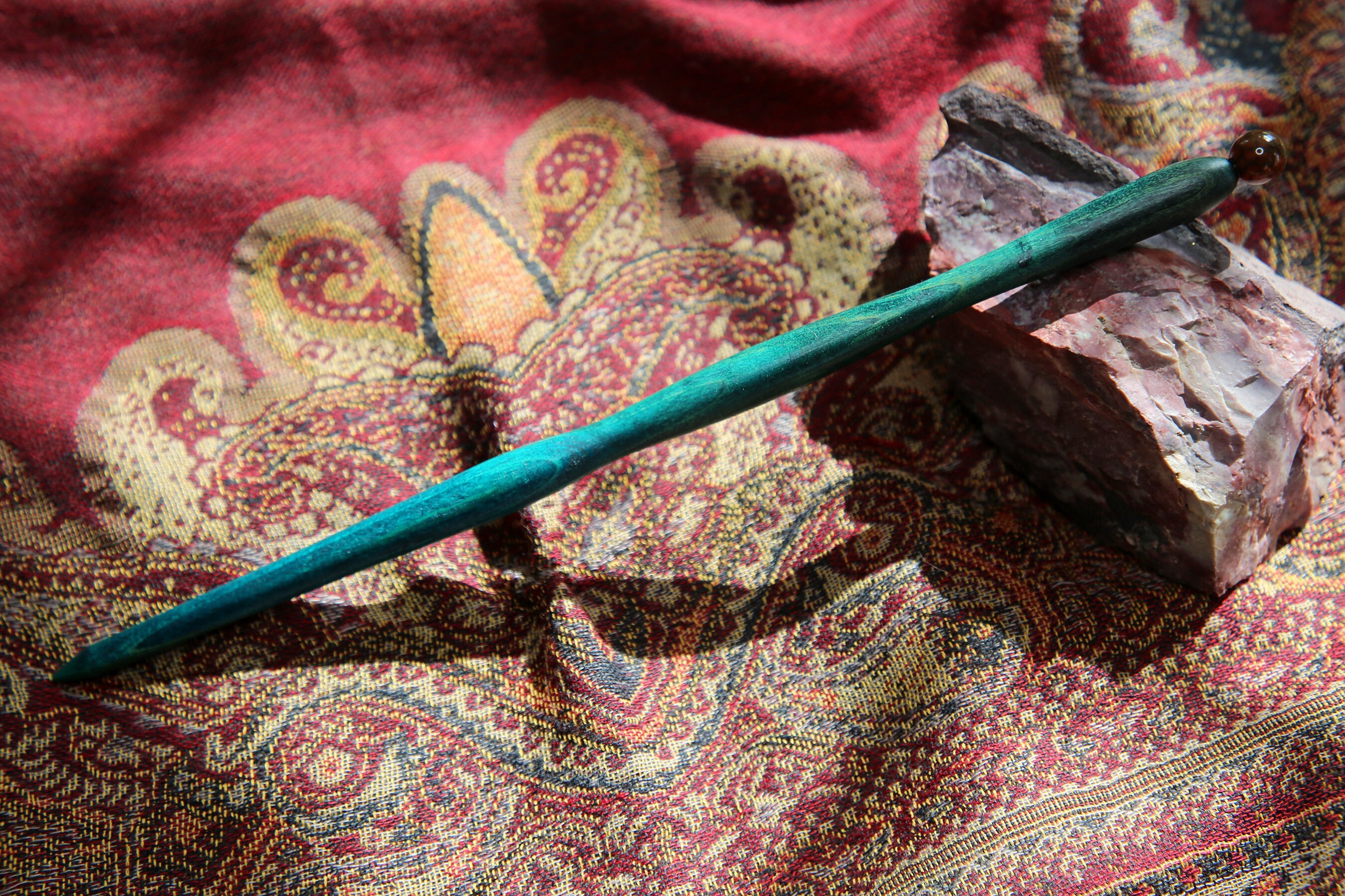 Magic Wand: Spruce Teal Green Dragon's Eye Stone - Etsy