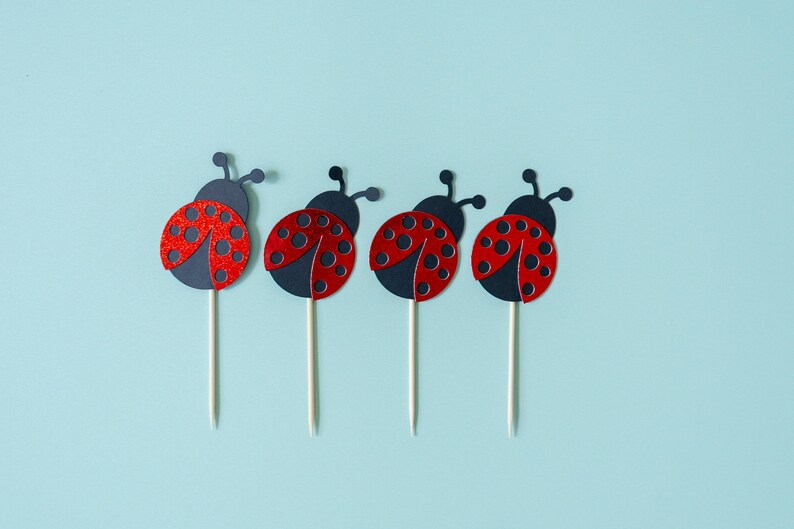 Ladybug Cupcake Toppers | Ladybug Birthday Party | Love Bug Birthday ...