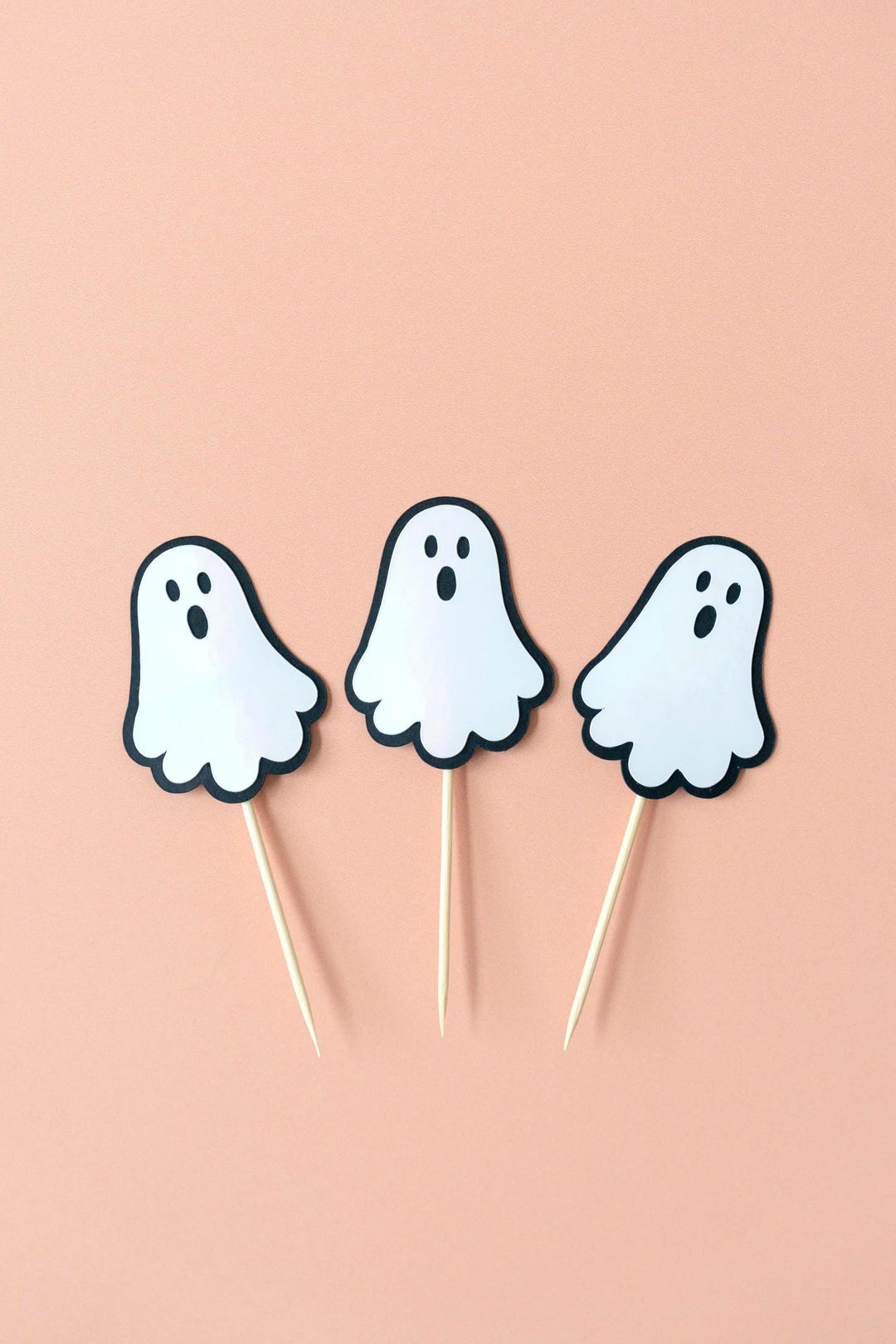 Holographic Ghost Cupcake Toppers: Spooky Halloween Party Decorations ...