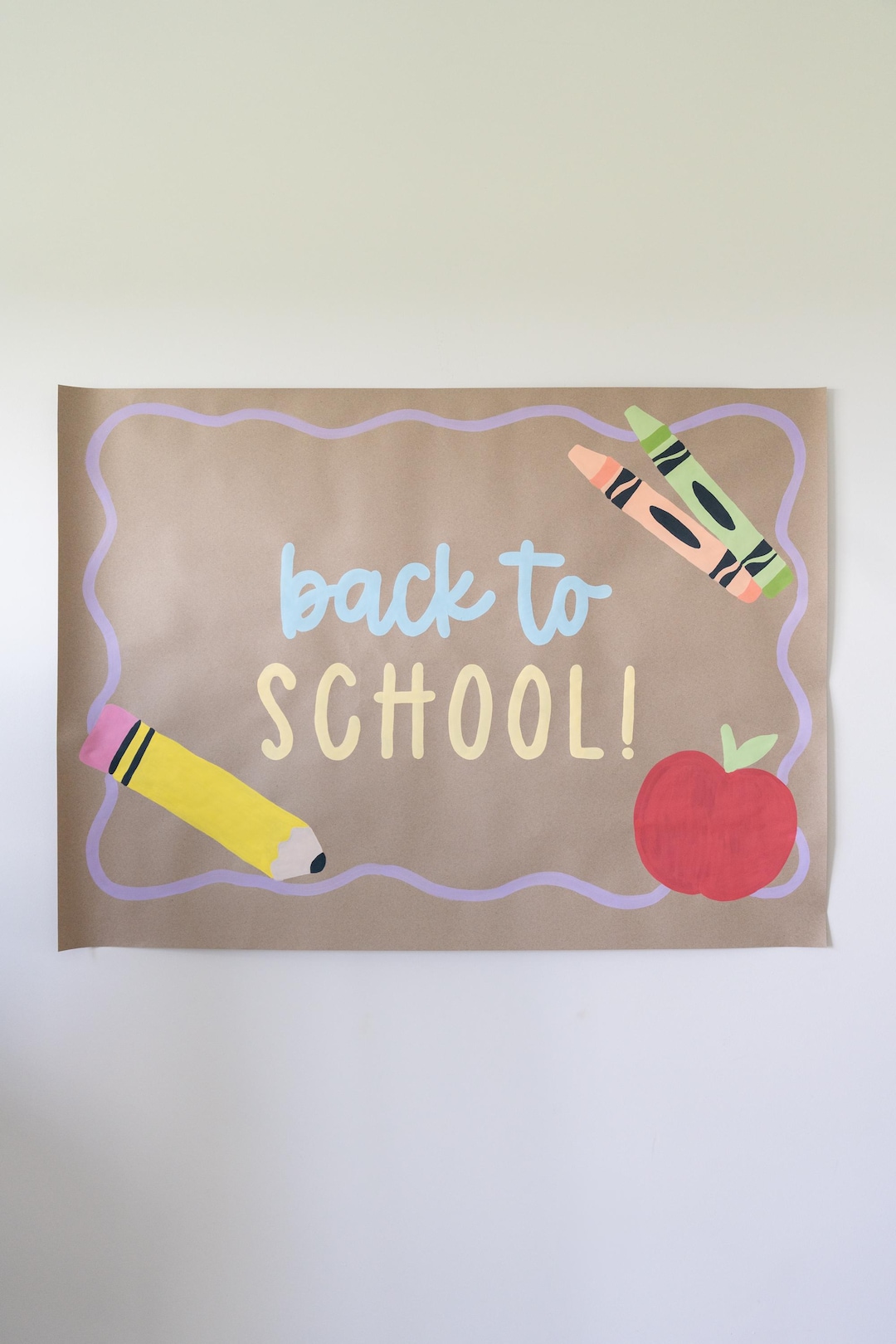 Back to School Hand Painted Banner | Custom Hand Painted Banner - Etsy