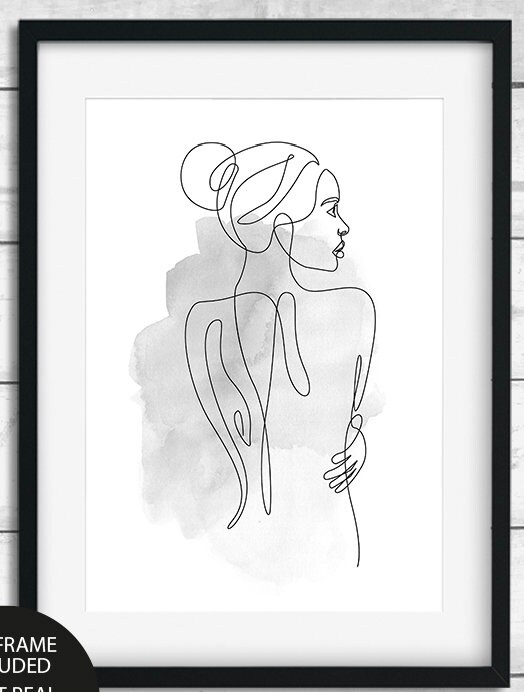 Abstract Woman Line Art Beauty Dressing Room Office | Etsy UK