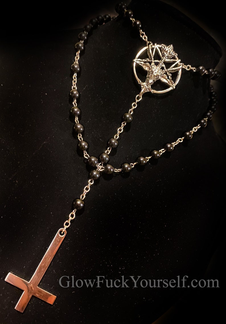 Hail Satan and Praise Jesus With a Custom Baphomet Rosary | Etsy