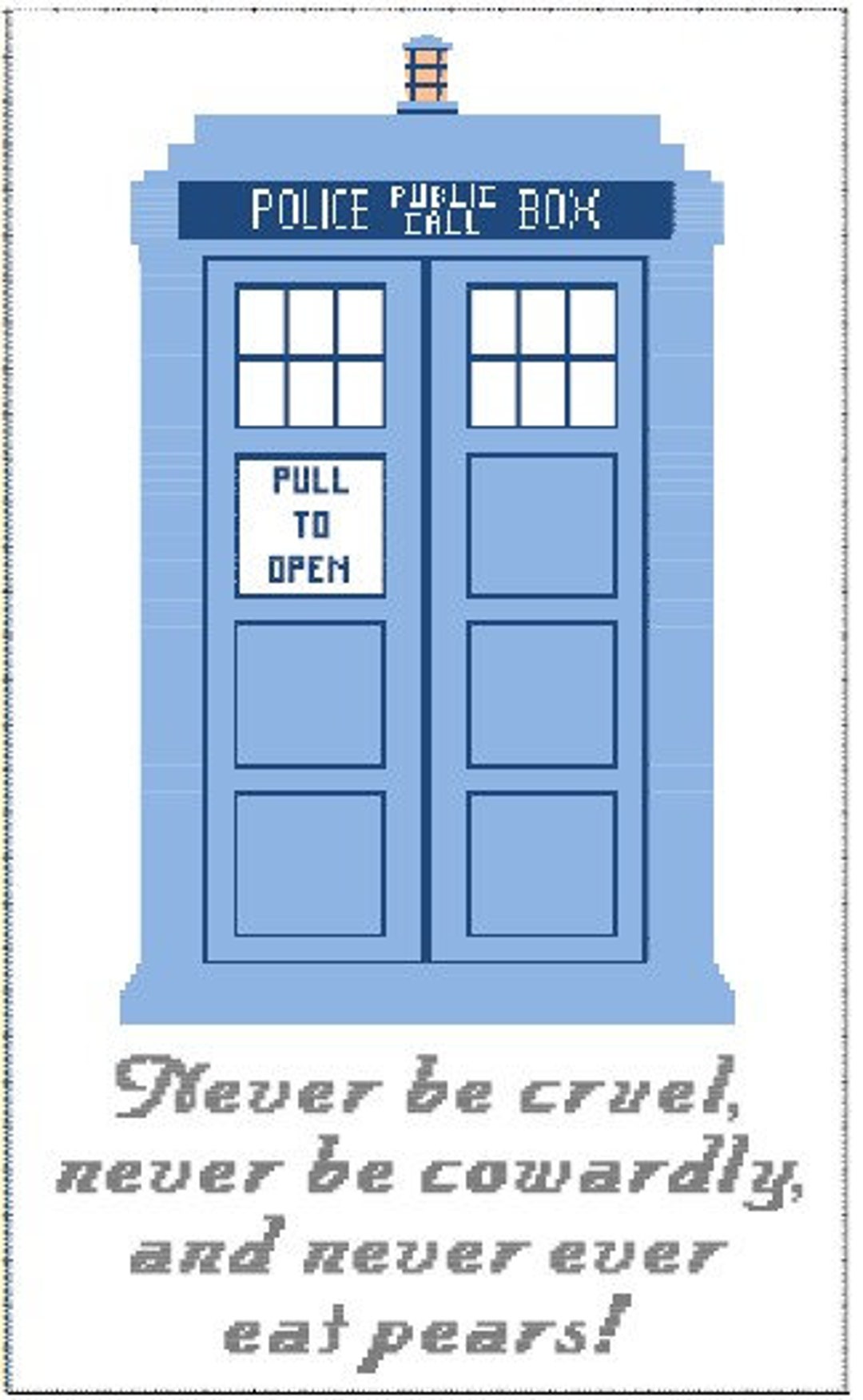 Doctor Who TARDIS "don't Eat Pears!" Crochet Blanket - PATTERN ONLY - Etsy