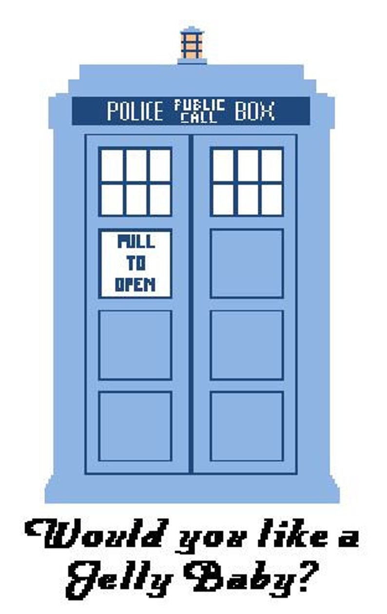 Doctor Who TARDIS "would You Like a Jelly Baby?" Crochet Blanket ...