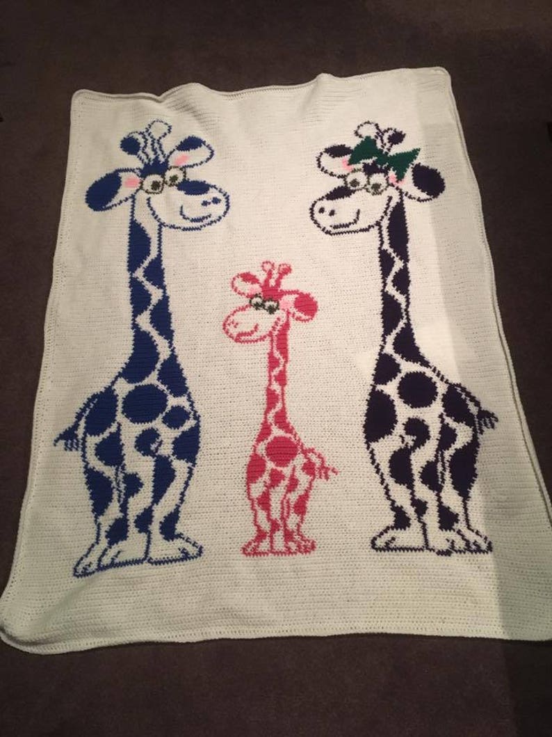 Giraffe Family Crochet Blanket - PATTERN ONLY - Etsy