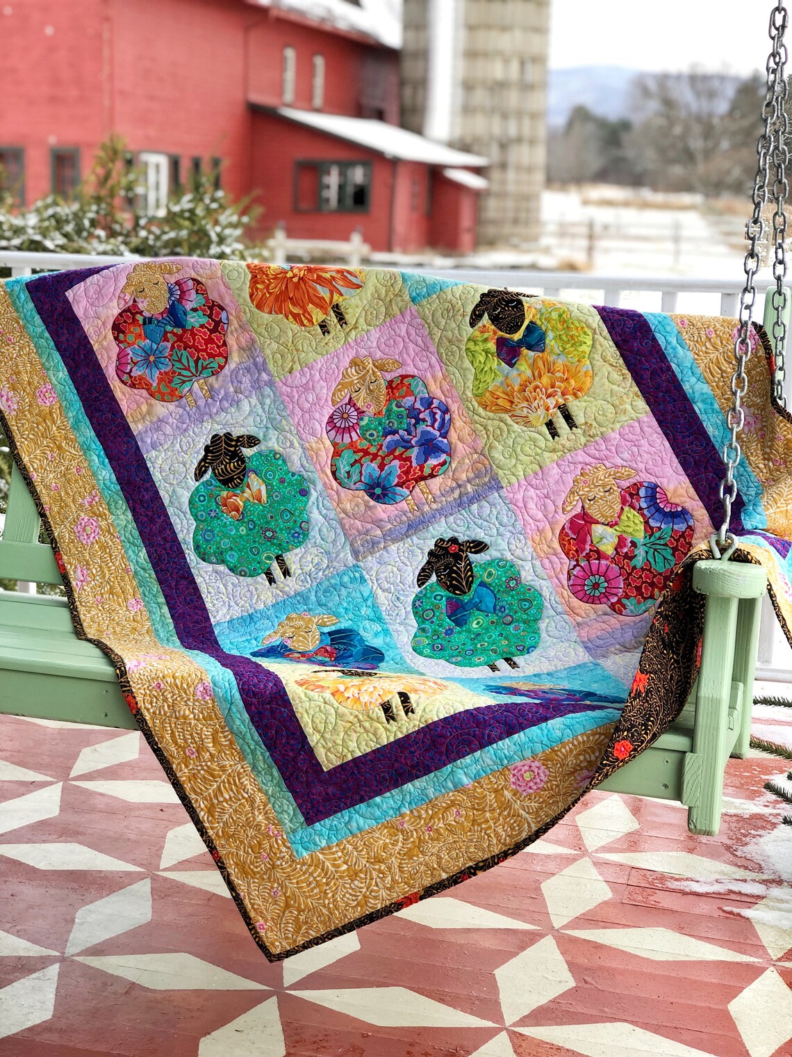 Showy Sheep Quilt Pattern Final Quilt Size 45" X 65.75" By: Katie Rosa ...