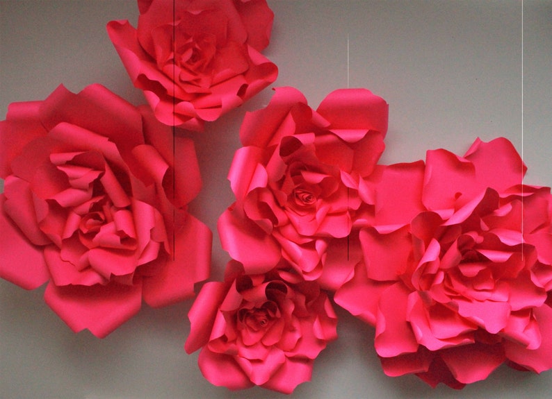 Giant Red Paper Flower Backdrop, Flower Backdrop,red Paper Flower ...