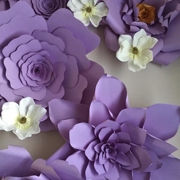 Purple Paper Flowers - Etsy