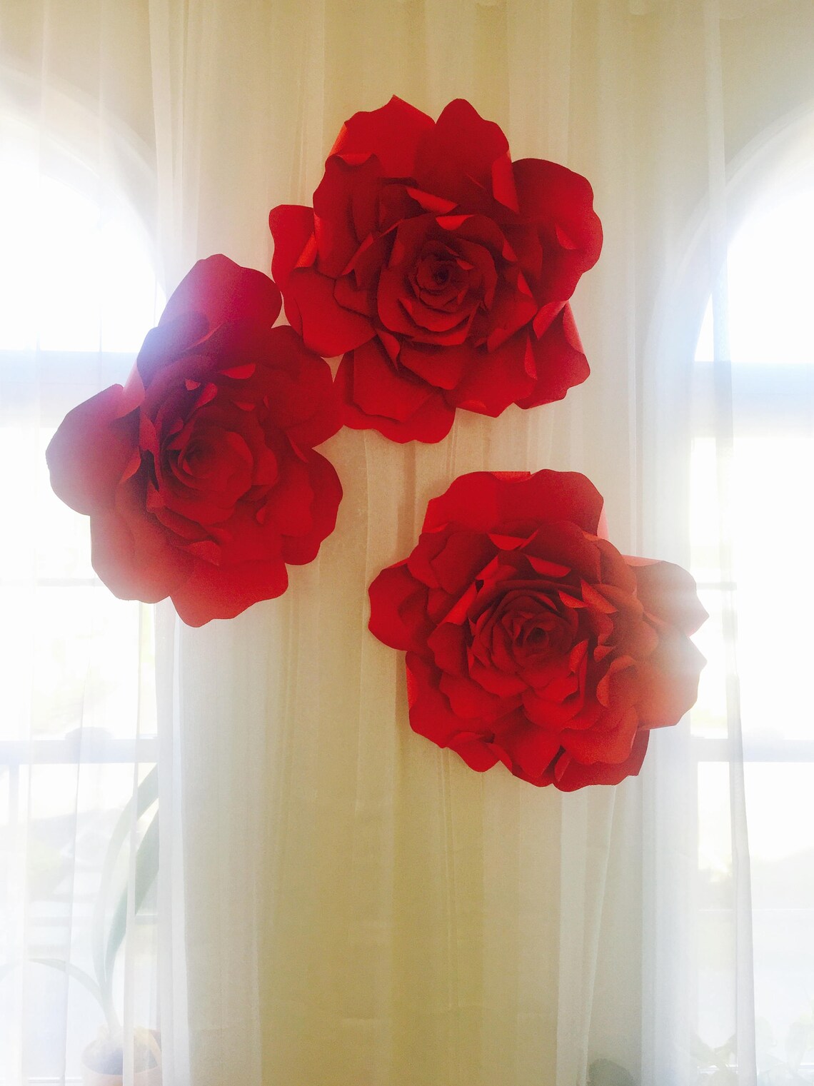 Giant Red Paper Flower Backdrop Flower Backdropred Paper - Etsy