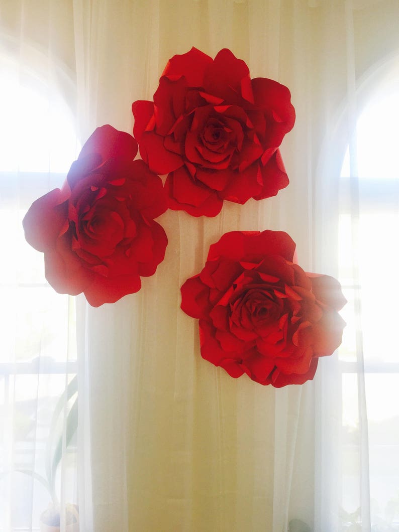 Giant Red Paper Flower Backdrop, Flower Backdrop,red Paper Flower ...