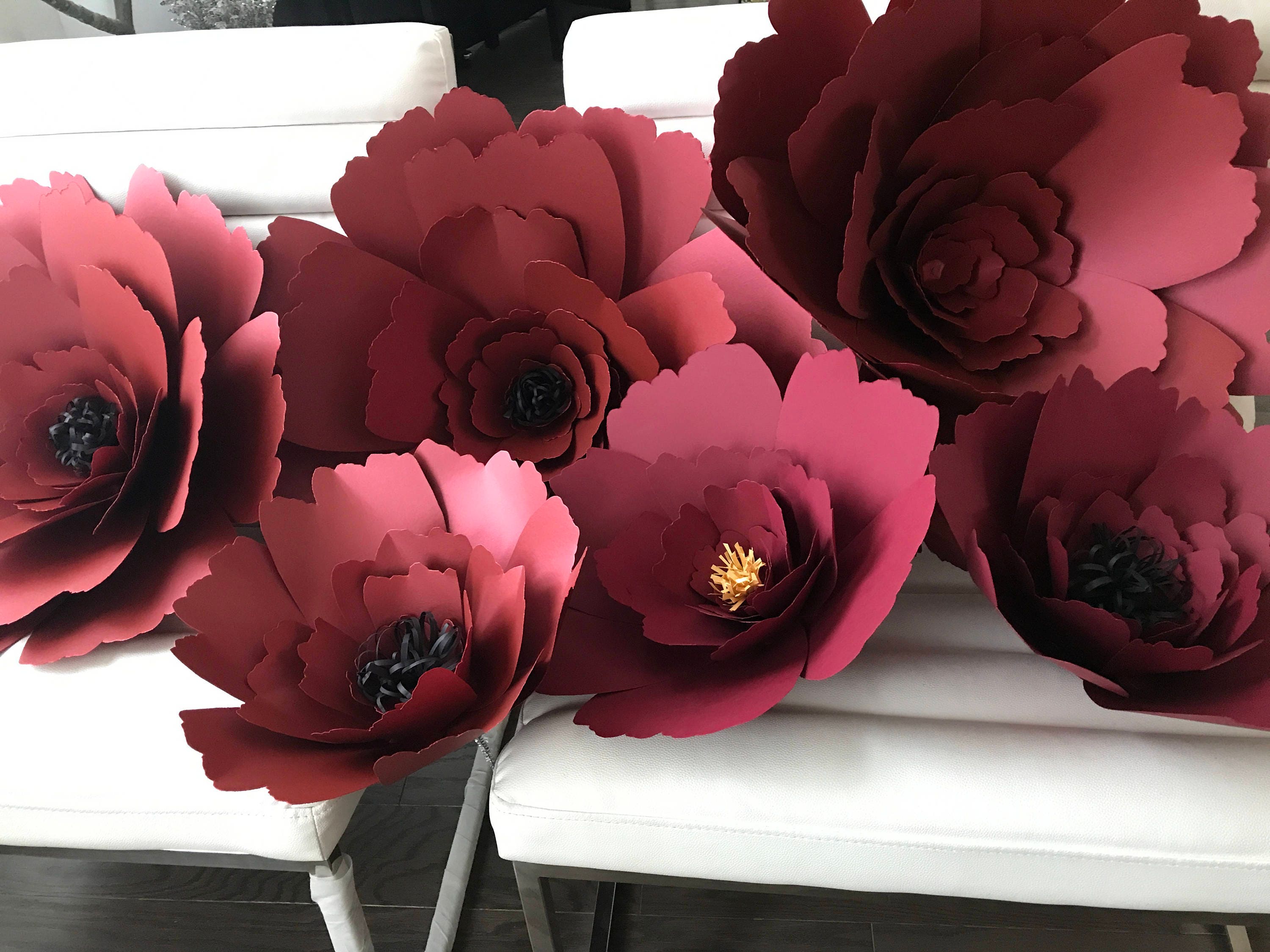Giant Maroon Paper Flower Backdrop,giant Paper Flower Wedding Backdrop ...