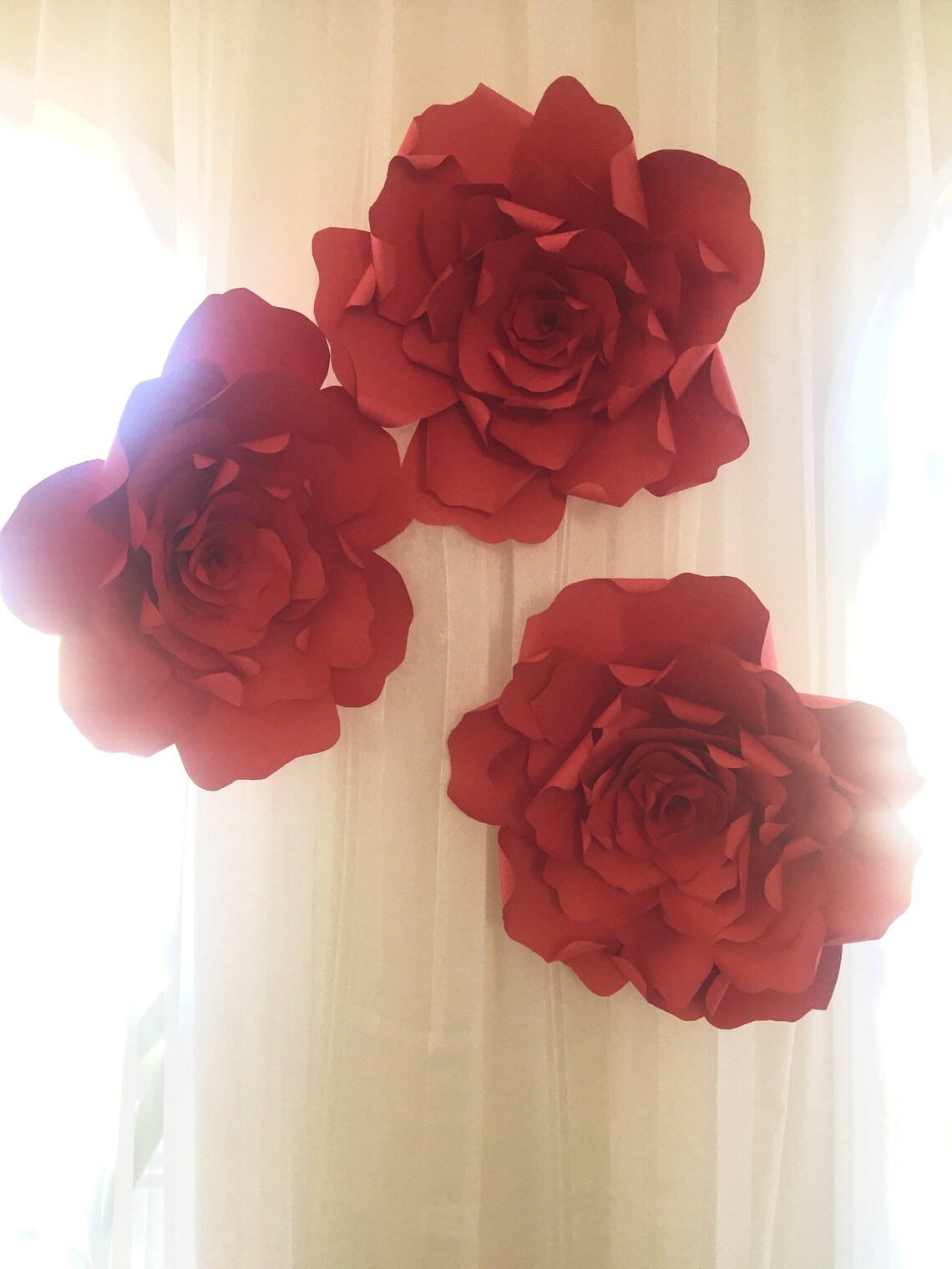 Giant Red Paper Flower Backdrop Flower Backdropred Paper - Etsy