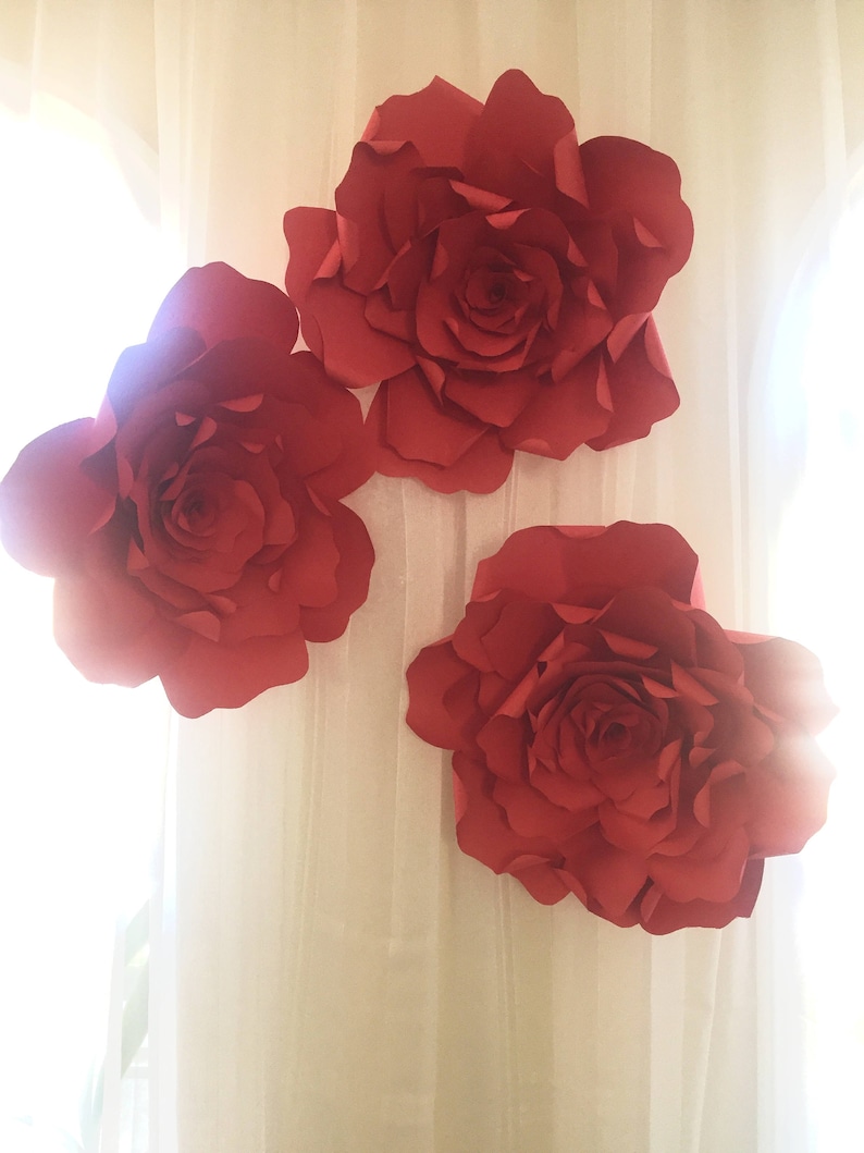 Giant Red Paper Flower Backdrop, Flower Backdrop,red Paper Flower ...
