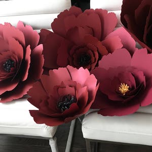 Giant Maroon Paper Flower Backdrop,giant Paper Flower Wedding Backdrop ...