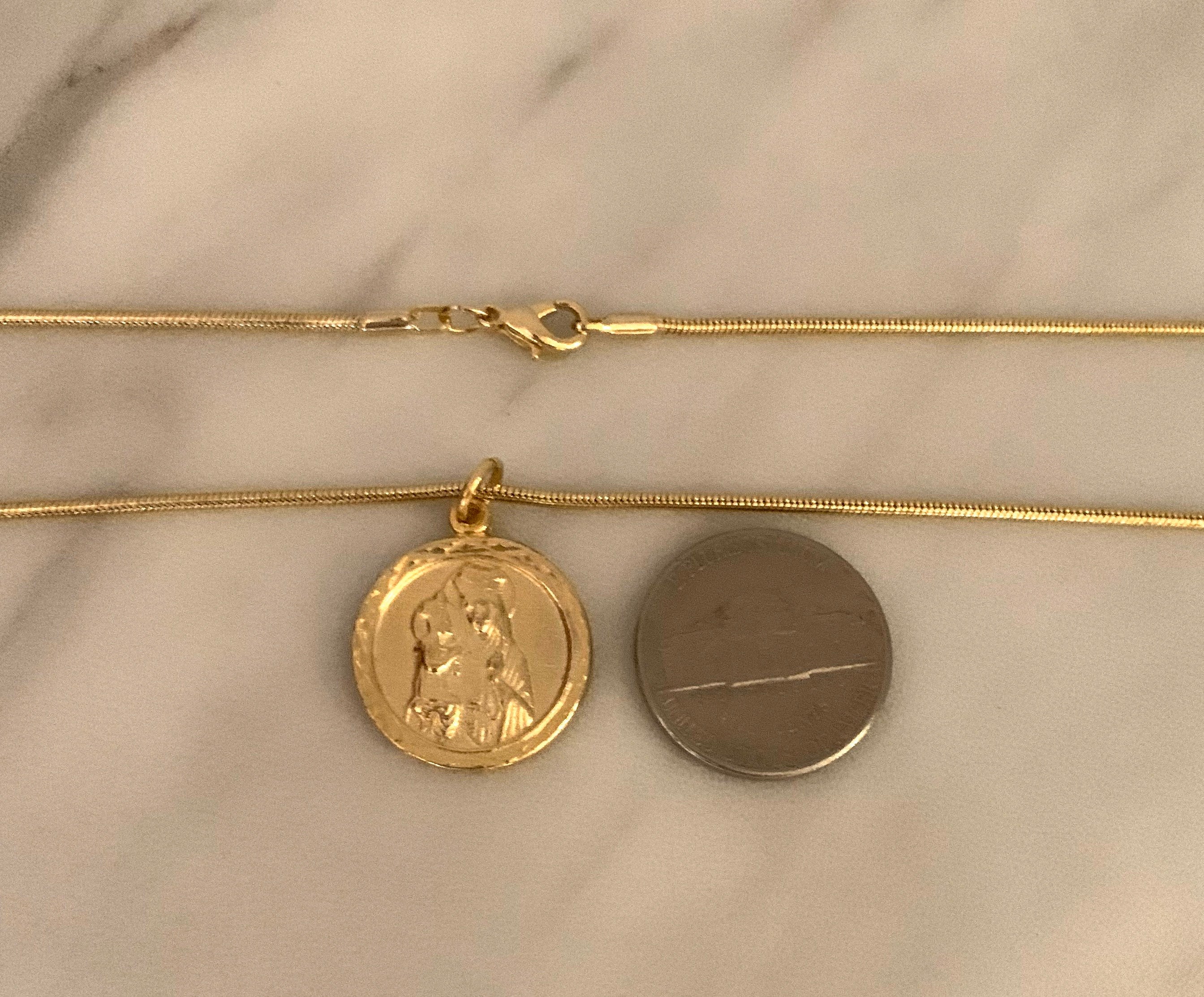Saint Anne, St Anne Gold Plated Pendant, Religious Medal, Religious ...