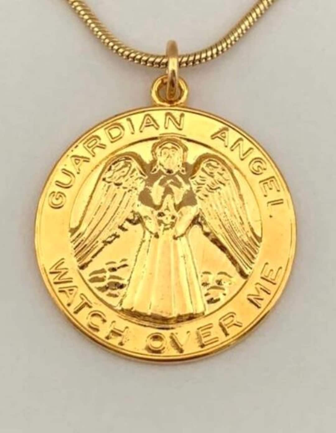 Guardian Angel "watch Over Me" Pendant, Religious Pendant, Christian ...