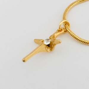Small Gold Plated Child's or Ladies Cross With CZ Gemstone, 3/4" Long ...