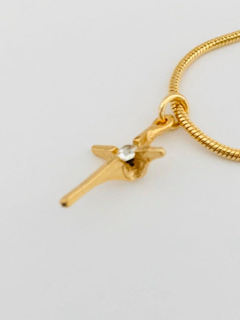 Small Gold Plated Child's or Ladies Cross With CZ Gemstone, 3/4" Long ...
