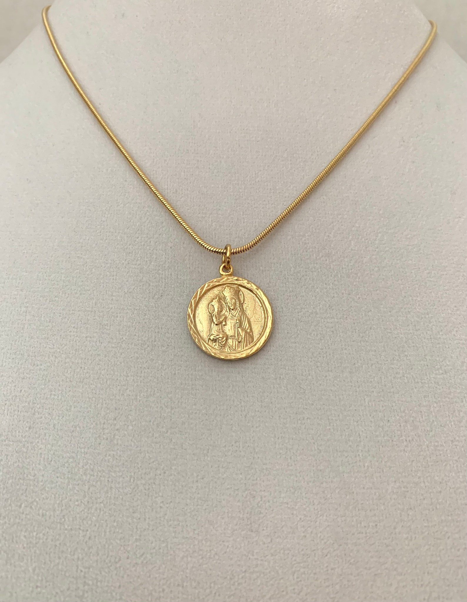 Saint Anne, St Anne Gold Plated Pendant, Religious Medal, Religious ...