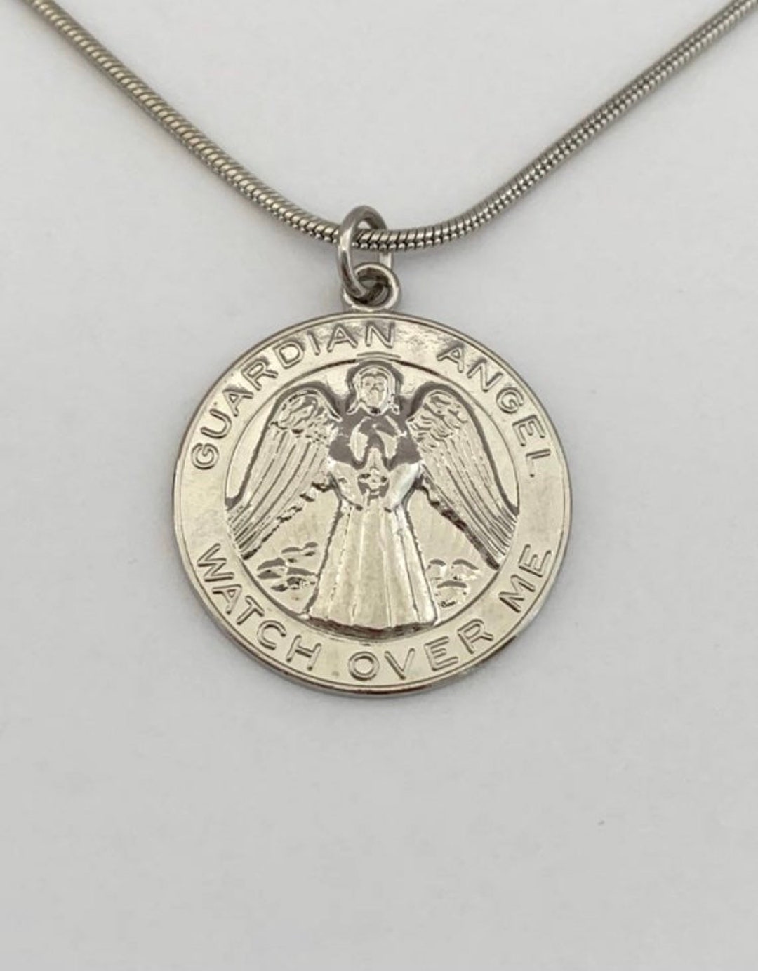 Guardian Angel "watch Over Me" Pendant, Religious Pendant, Christian ...