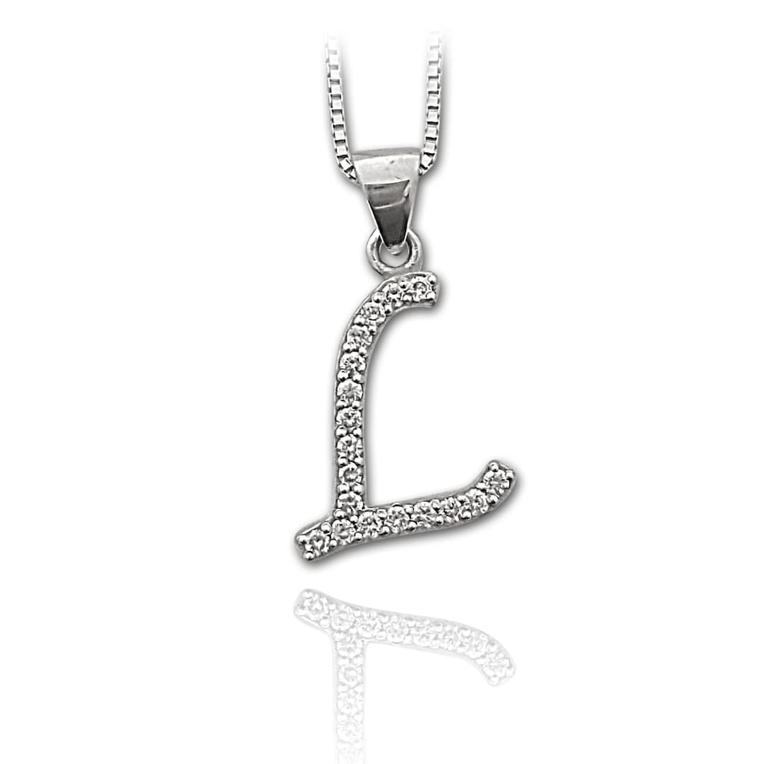 Diamond Letter Necklace 14k Gold Letter Necklace Letter L Necklace ...