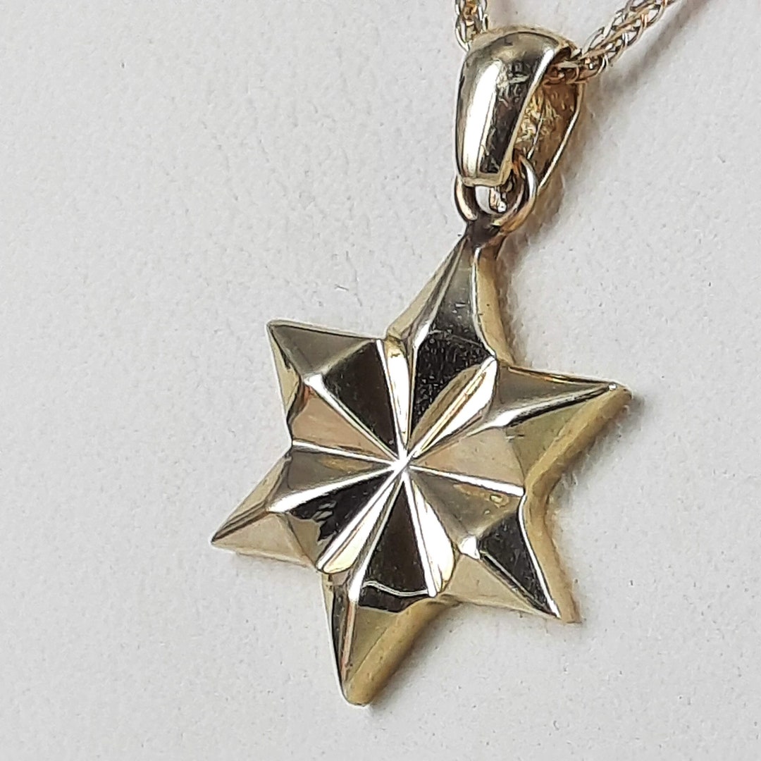 14K Gold Star of David Necklace • Israeli Judaica Jewelry • Star of ...