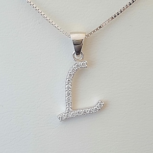 Diamond Letter Necklace 14k Gold Letter Necklace Letter L Necklace ...