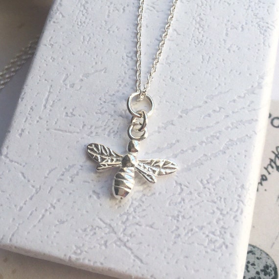 Sterling Silver Bee Necklace Bee Pendant Gifts for Her | Etsy