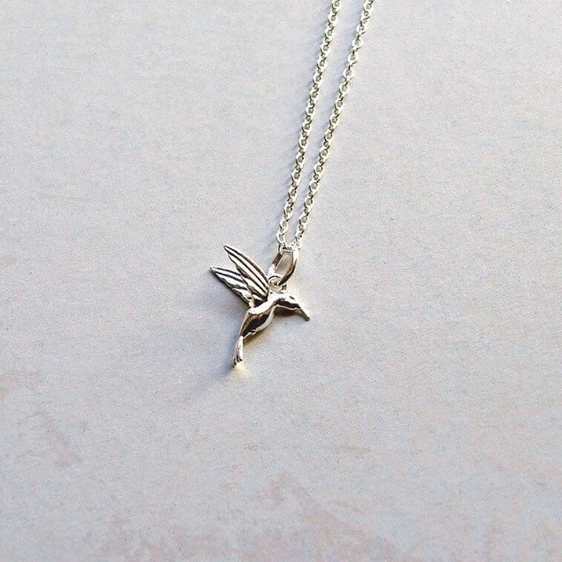 Sterling Silver Hummingbird Necklace. - Etsy UK
