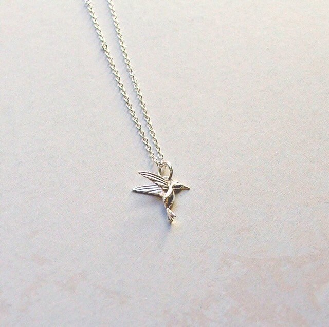Sterling Silver Hummingbird Necklace. - Etsy UK
