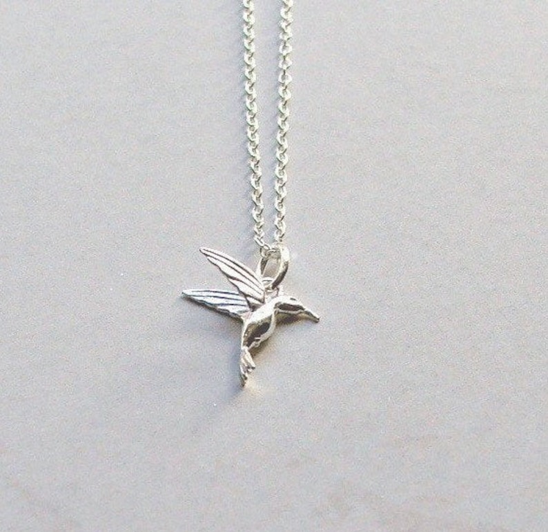 Sterling Silver Hummingbird Necklace. - Etsy UK