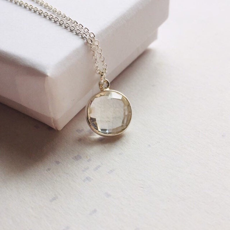 Crystal Necklace April Birthday April Birth Stone Quartz - Etsy