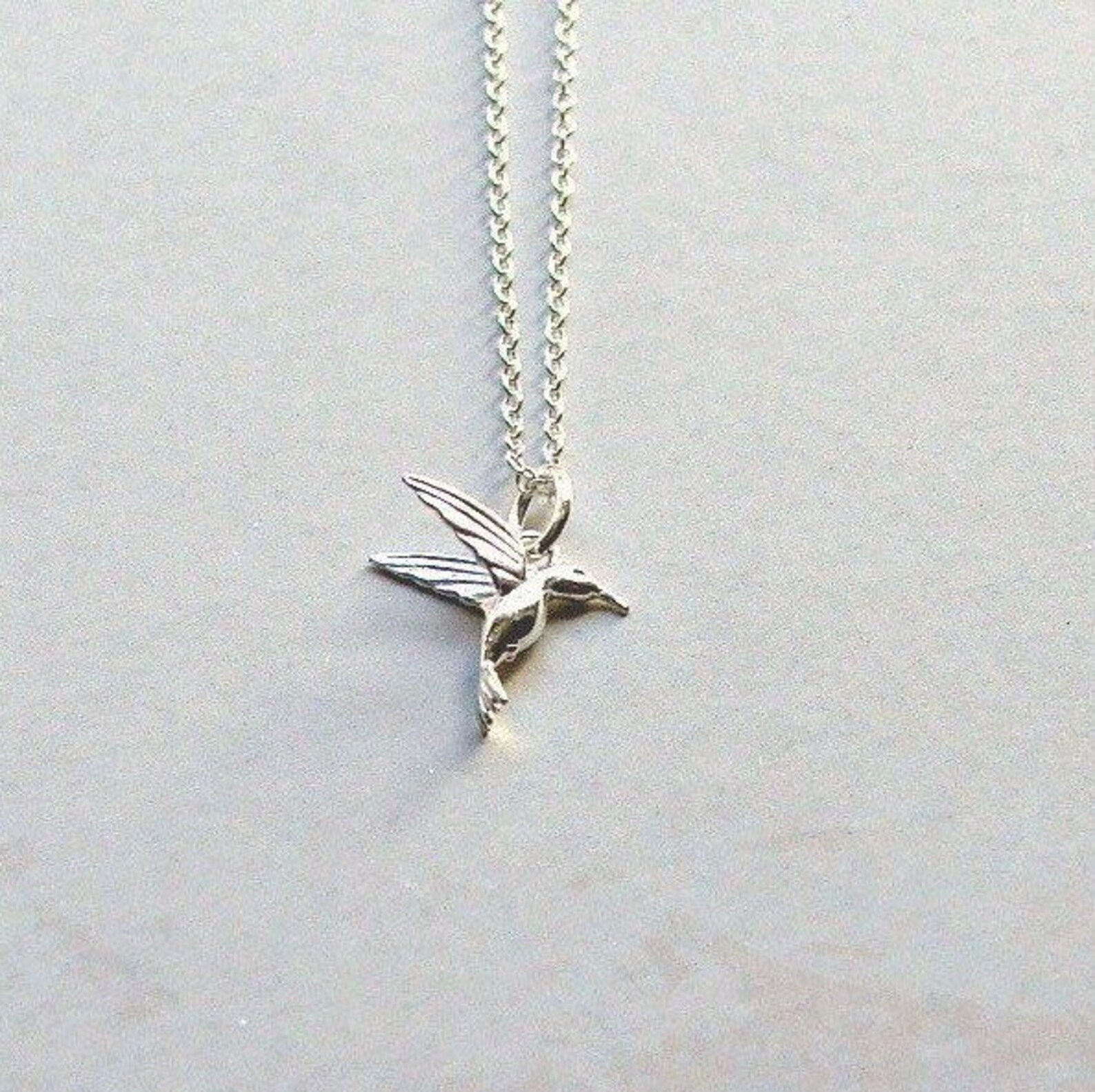 Sterling Silver Hummingbird Necklace. - Etsy UK