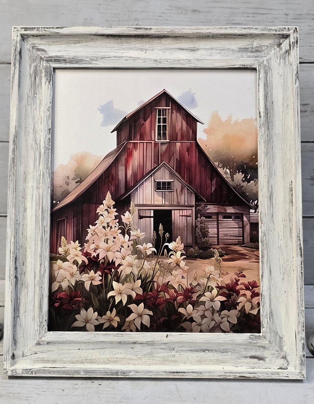 Picture Frame 8x10 Distressed White Aged Farmhouse Rustic - Etsy