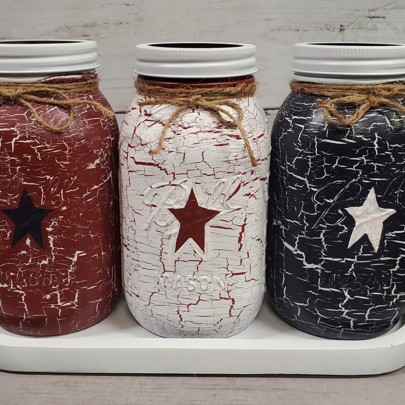 Patriotic Mason Jars - Etsy