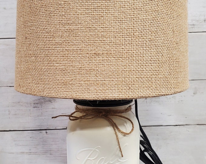 New Half Gallon Ball Mason Jar Light With Navy and Tan Checked Shade ...