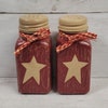 Mason Jar Canister Set of 4 Primitive Crackle Painted Tan W/black Stars ...
