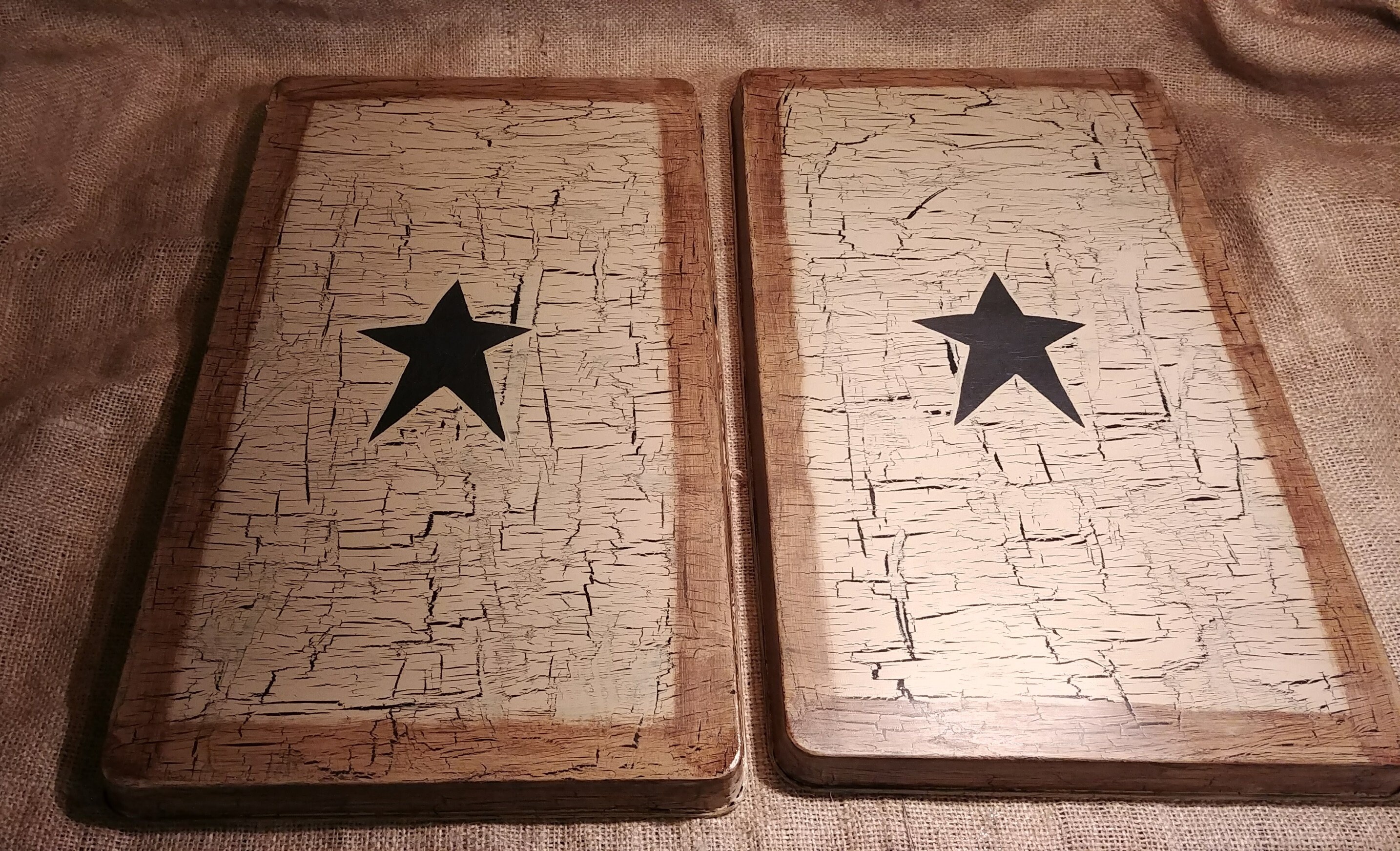Gas Stove Rectangle Burner Covers Crackle Painted With Primitive Star ...
